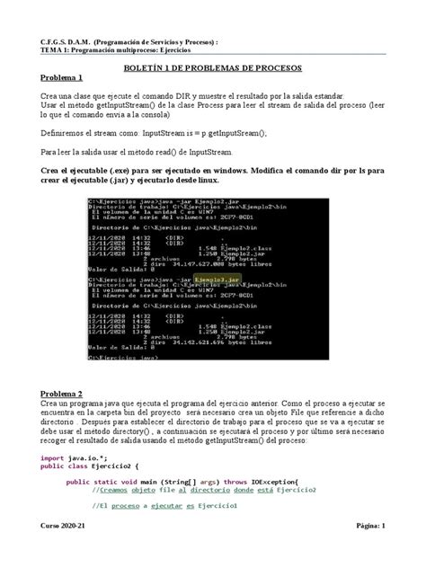 Boletín 3 Programación Multiproceso Pdf Java Lenguaje De Programación Programación