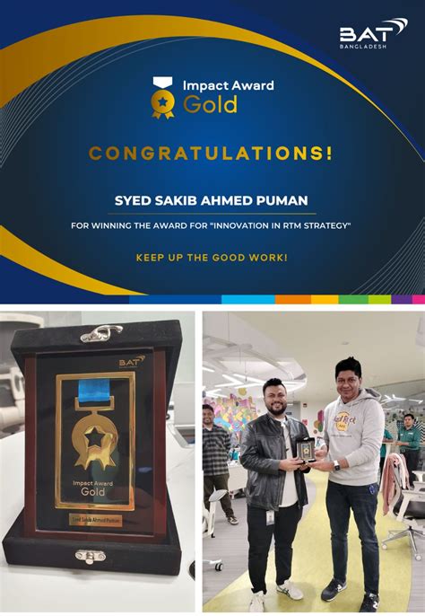 Syed Sakib Ahmed Puman On Linkedin Thrilled To Have Received The Impact Award Gold For