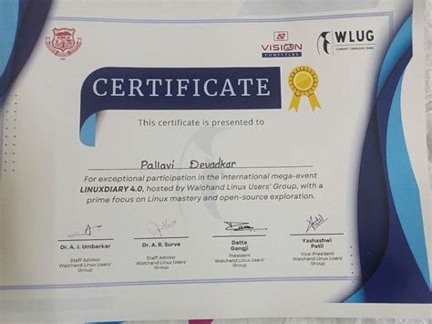 Pallavi Devadkar On Linkedin Hii Connections Im Glad To Share That I Attended The Linux