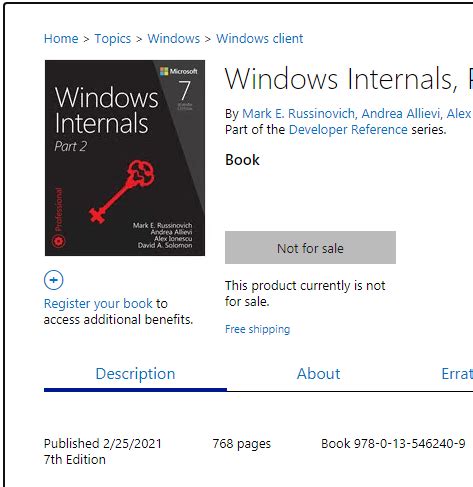 山市良のえぬなんとかわーるど更新停止中 業務連絡Windows Internals 7th Part 2年内は出ず