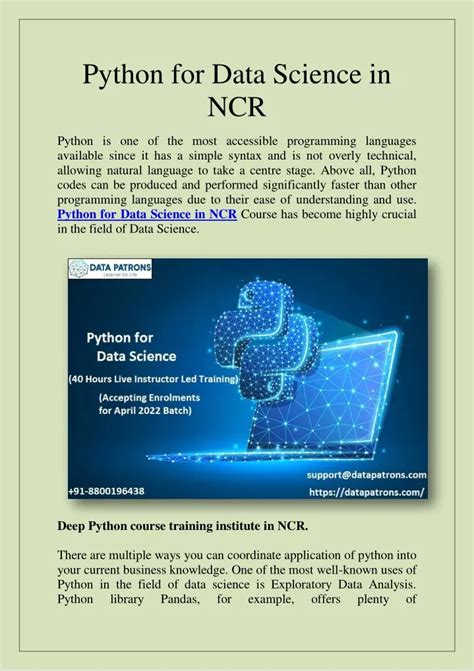 Ppt Python For Data Science In Ncr Powerpoint Presentation Free Download Id