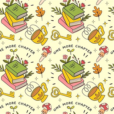 Premium Vector Cozy Book Lovers Seamless Pattern With Books Tea And