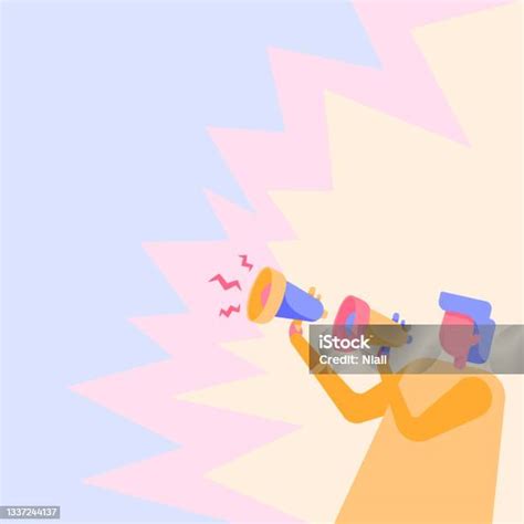 큰 소리로 새로운 발표를 만드는 메가 폰의 쌍을 들고 사업가 그리기 부드러운 사운드 늦은 광고를 생산 하는 두 불혼을 사용 하 여 남자 그리기 개념에 대한 스톡 벡터 아트