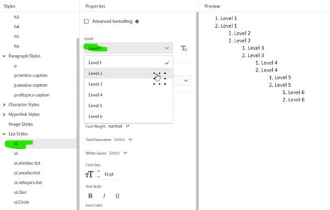 Bullets And Numbering Robohelp Version 2022034 Adobe Product