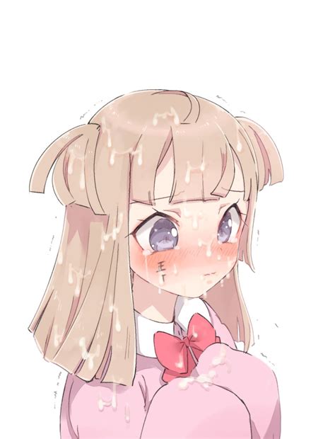 Rule 34 Ahoge Blunt Bangs Blunt Ends Blush Bow Brown Hair Bukkake