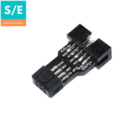 jual 10 pin to 6 pin avrisp adapter converter port isp icsp avr to