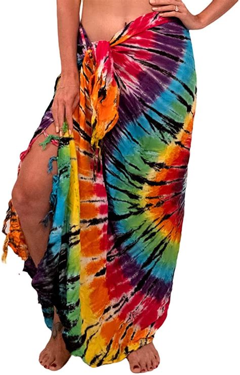 Ingear Beach Long Batik Sarong Womens Swimsuit Wrap Cover Up Pareo With Coconut Shell Included