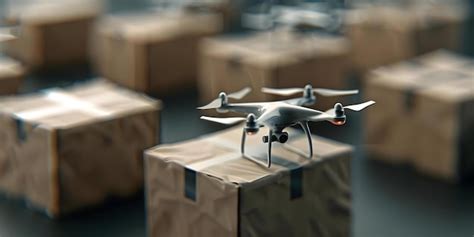Premium Photo Delivery Center Using Drones And Robotics For Efficient