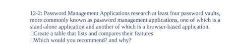 Solved 12 2 Password Management Applications Research At