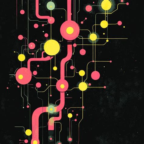 Abstract Network Design With Colorful Circles And Lines Premium Ai Generated Image