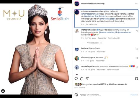 Miss Universe Harnaaz Kaur Sandhu Visitar Colombia Infobae