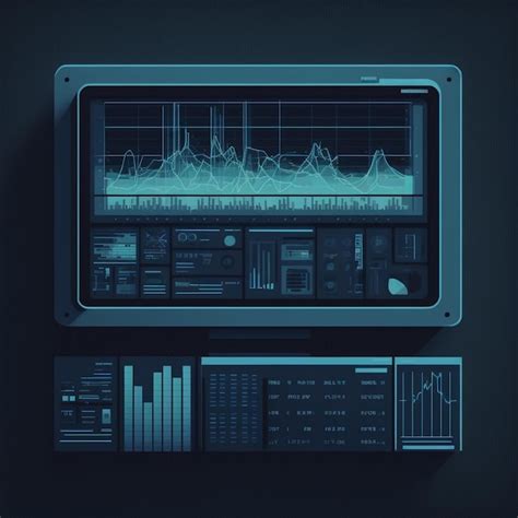 Futuristic Data Visualization On A Digital Screen Showcasing Various