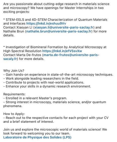 Umair Ahmad On Linkedin Exciting Master Internship Opportunities