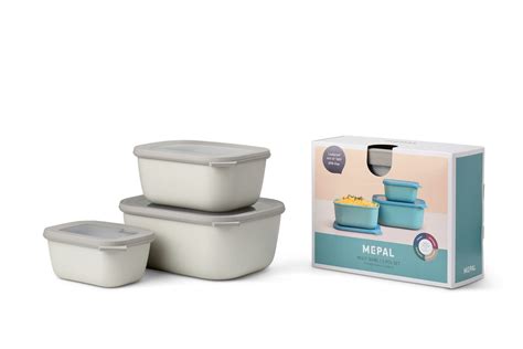 Mepal Set Cirqula Rectangular 3 Pcs 750 1500 3000 Nordic White Minimax