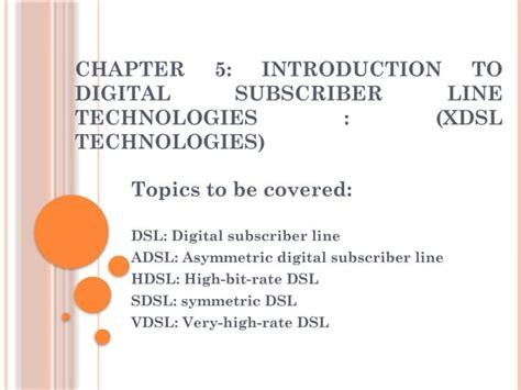 Dsl Digital Subscriber Line Pptx