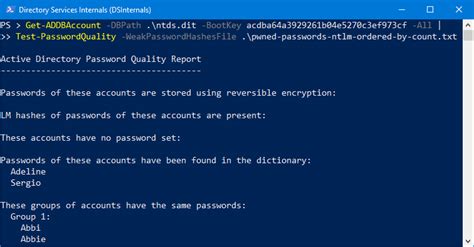Auditing Active Directory Password Quality Dsinternals