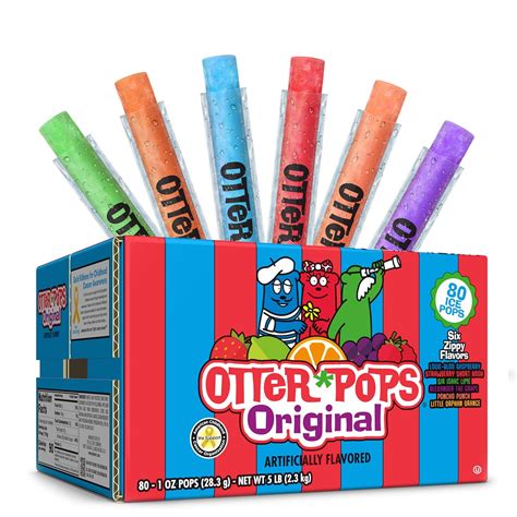 Otter Pops Freezer Bars Ice Pops Original Flavors 80ct 1oz Bars