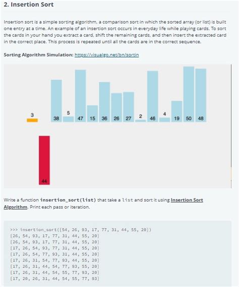 solved 2 insertion sort insertion sort is a simple sorting
