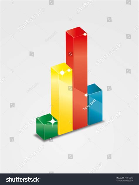 Color Bar Graph Vector Image Stock Vector Royalty Free