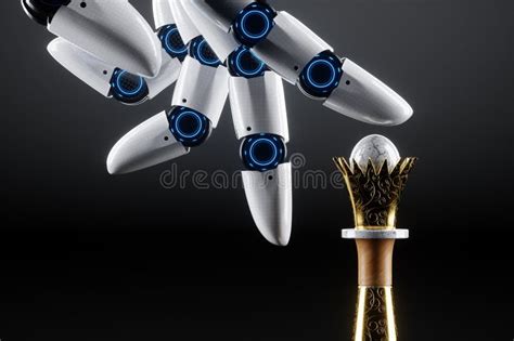 Robot Hand Artificial Intelligence Plays Chess Concept Solving Human