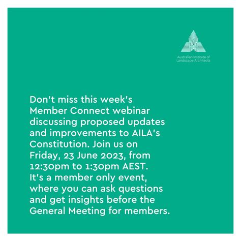 Australian Institute Of Landscape Architects Aila On Linkedin {reminder Member Connect