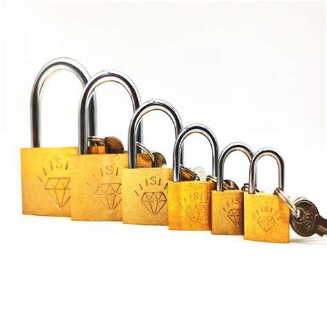 Solid Brass Long Shackle Small Lock Padlock Security Door Lock Lock And Padlock