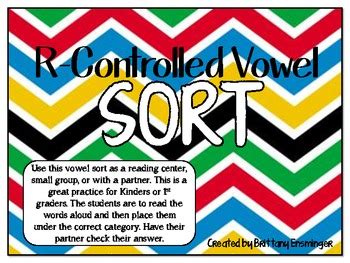 R Controlled Vowel Sort Game By Brittany Ensminger TPT