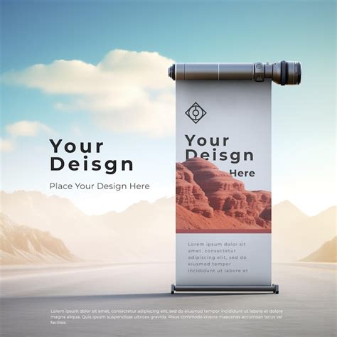 롤업 배너 모형 템플릿 프리미엄 Psd 파일