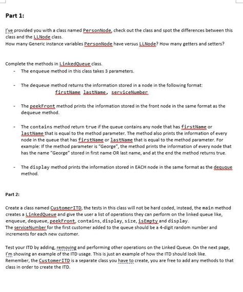 solved part 1 i ve provided you with a class named