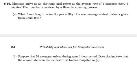 Solved 6 19 Messages Arrive At An Electronic Mail Server At