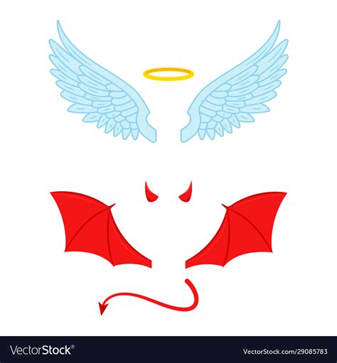 Angel And Devil Wings Flat Royalty Free Vector Image