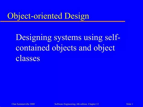 Ppt Object Oriented Design Powerpoint Presentation Free Download