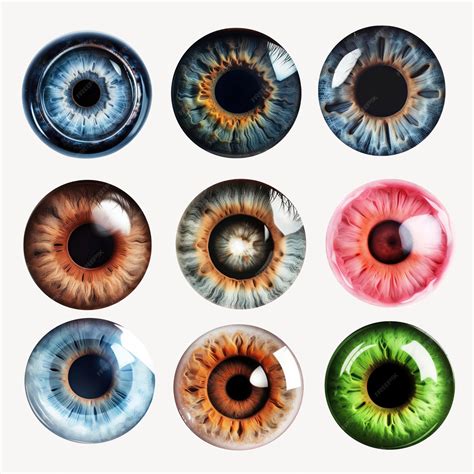 Colorful Human Eye Iris Patterns Set Premium Ai Generated Psd