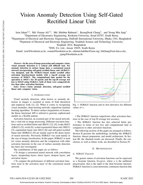 pdf vision anomaly detection using self gated rectified linear unit