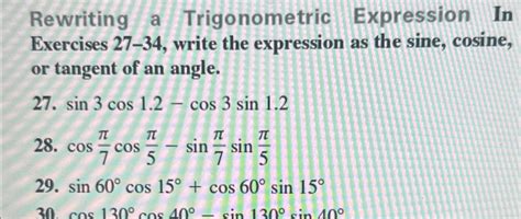 solved rewriting a trigonometric expression in exercises