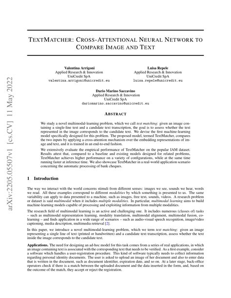 Pdf Textmatcher Cross Attentional Neural Network To Compare Image And Text