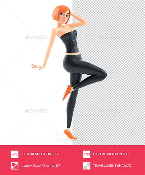 3d Sexy Girl In Seductive Pose Graphics Graphicriver
