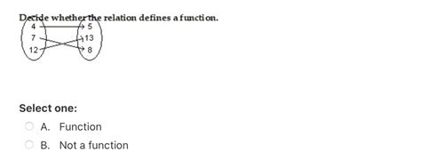 Solved Decide Whetherthe Relation Defines A Function Select