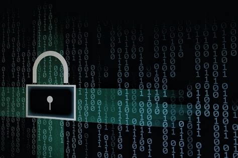 data safety internet security concepts binary code numbers with padlock icon background on