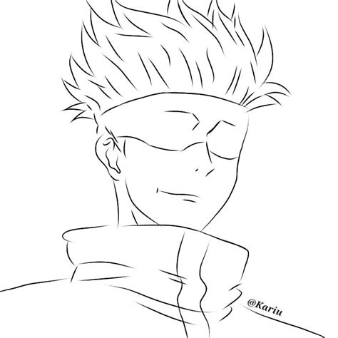 رسم شخصية غوجو Gojo Satoru In 2024 Sketches Easy Drawings