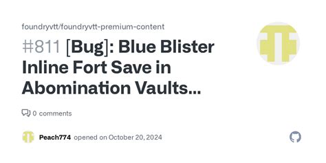 Bug Blue Blister Inline Fort Save In Abomination Vaults Journal C21