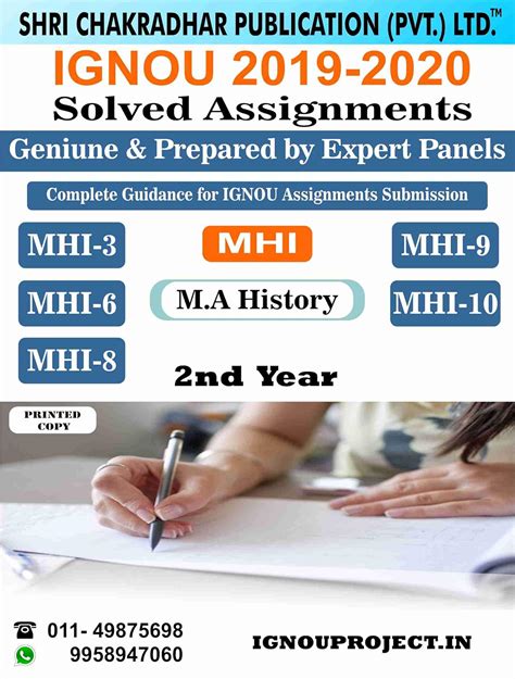 Buy Ignou Mhi 2nd Year Ma History Ignou Master In History English Ignou Solved Assignments Of