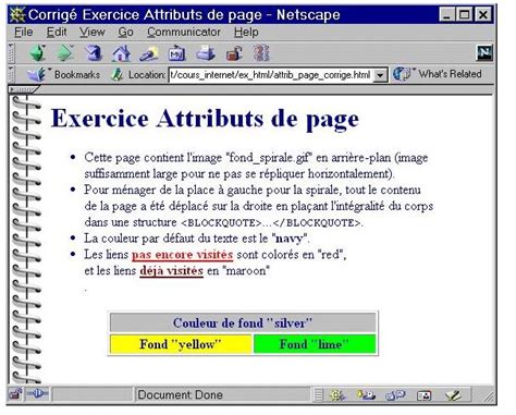 Exercice Html Corrigé Et Facile Attributs De Page