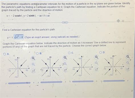solved the parametric equations and parameter intervals for