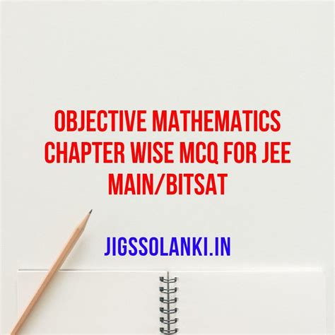 Download Objective Mathematics Chapter Wise Mcq For Jee Mainbitsat