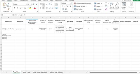 Specialized Masters Job Search Networking Excel Database Template IConnect Isenberg Babe
