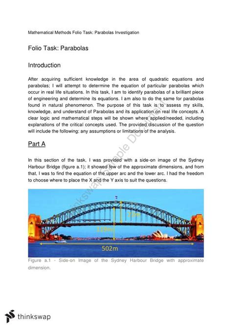 Mathematical Methods Folio Task Parabolas Investigation Year 11 Sace