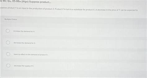 Solved B MC Qu A Algo Suppose Product Multiple Chegg