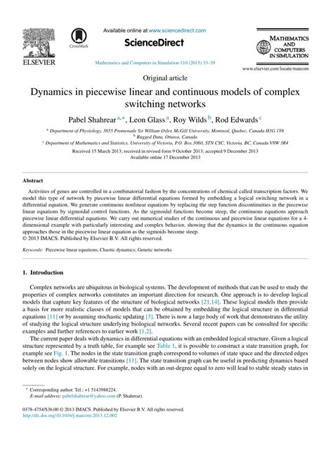 pdf dynamics in piecewise linear and continuous models of complex