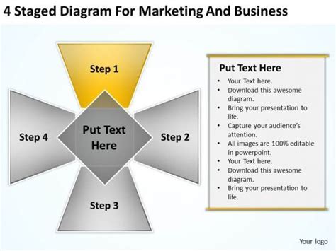 4 Staged Diagram For Marketing And Business Ppt Buy Plan PowerPoint Templates